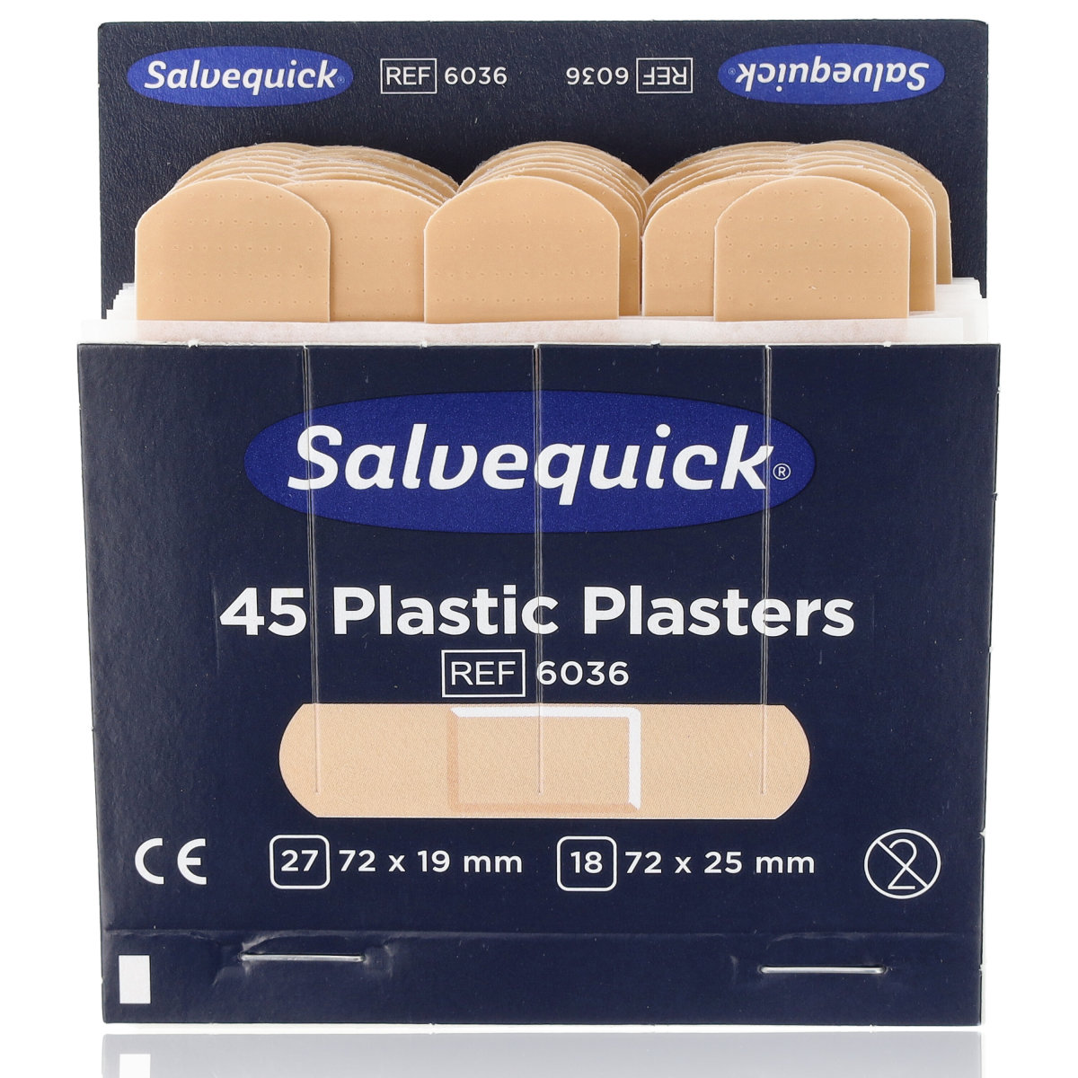 Salvequick 6036 Wasserfeste Pflasterstrips Refill 45Stk, 5,89