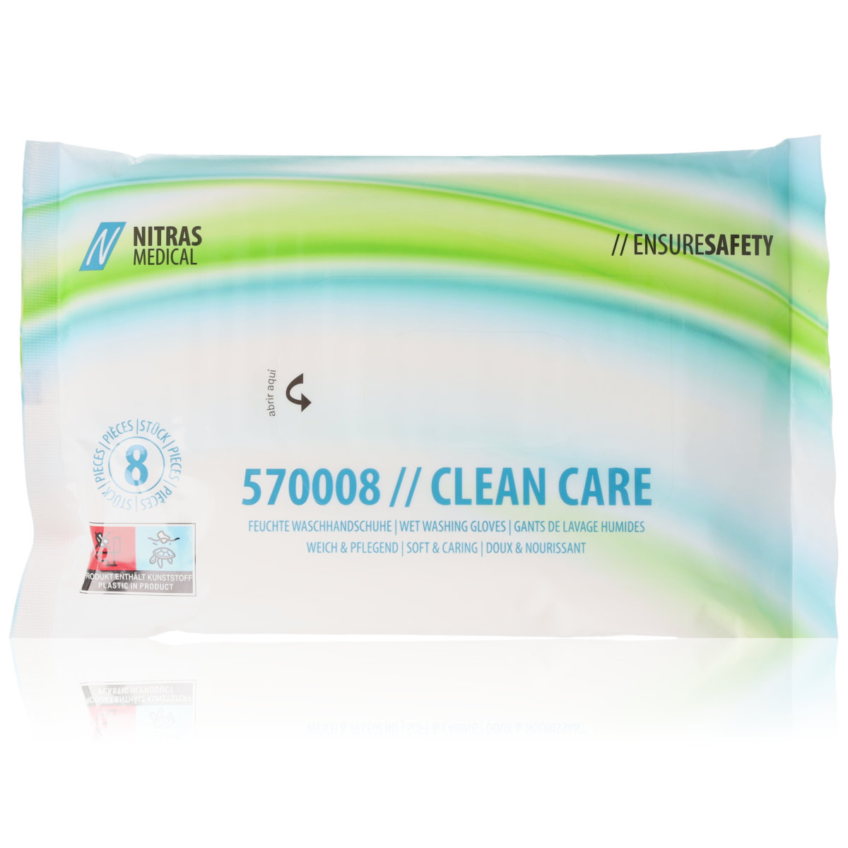 NITRAS CLEAN CARE 8 Waschhandschuhe 23 x 14cm, 1,85